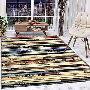 Area Rugs Classic Rock Vinyl Records Baby Rug for Crawling Kids Play Mat Room Decor Carpet Gift Game Floor Non-Slip Pad Yoga Mats Throw Rugs, 45 x 70 inch