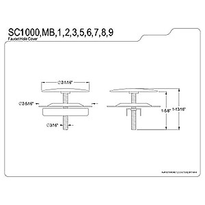 Kingston Brass SC1006 Studio Sink Faucet Hole Cover, 2-Inch Diameter, Polished Nickel
