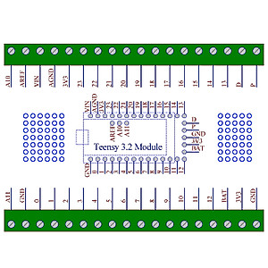 Terminal Block Breakout Board Module for Teensy 3.2, Screw Mount Version