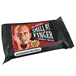 Smell My Finger Wet Wipes - Funny Travel Size Wet Wipes - Fun Birthday Gift Item - Stocking Stuffers for Adults - Naughty Dirty Santa - White Elephant Gift Exchange