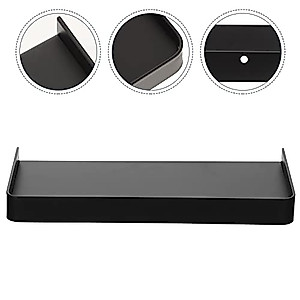 Zerodeko Phone Stand Black Floating Shelves Bathroom Organizer Wall Mounted Bathroom Small Wall Shelves Phone Shelf Makeup Organizer Space Bathroom Shower Shelves Small Shelf