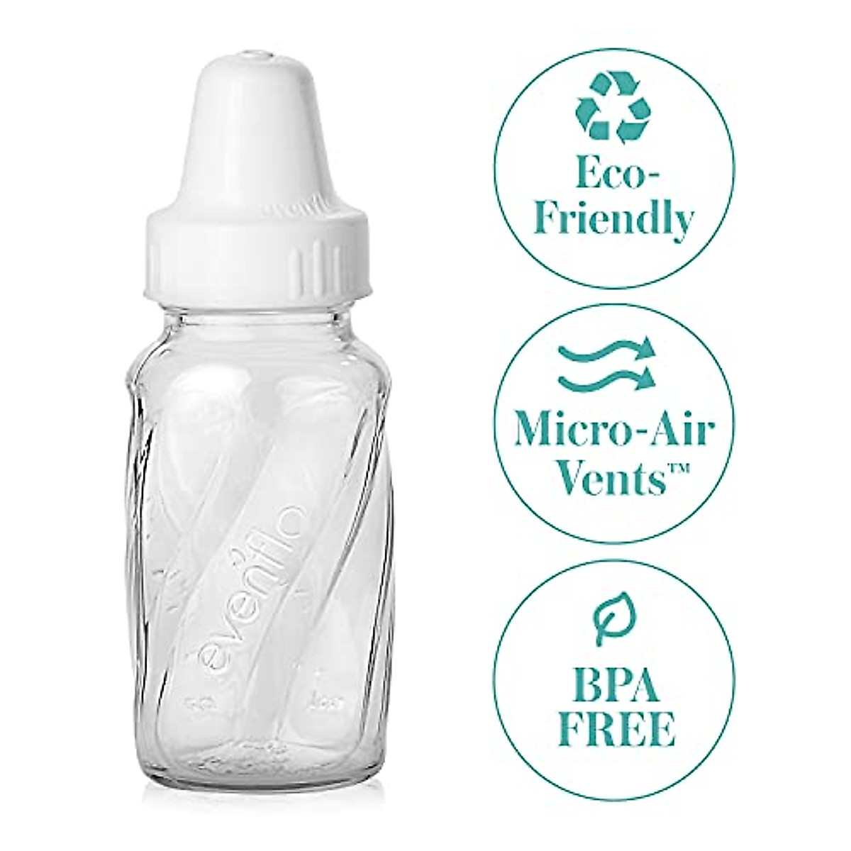 Evenflo Feeding Classic Glass Twist Bottles, 4 Ounce (Pack of 6)