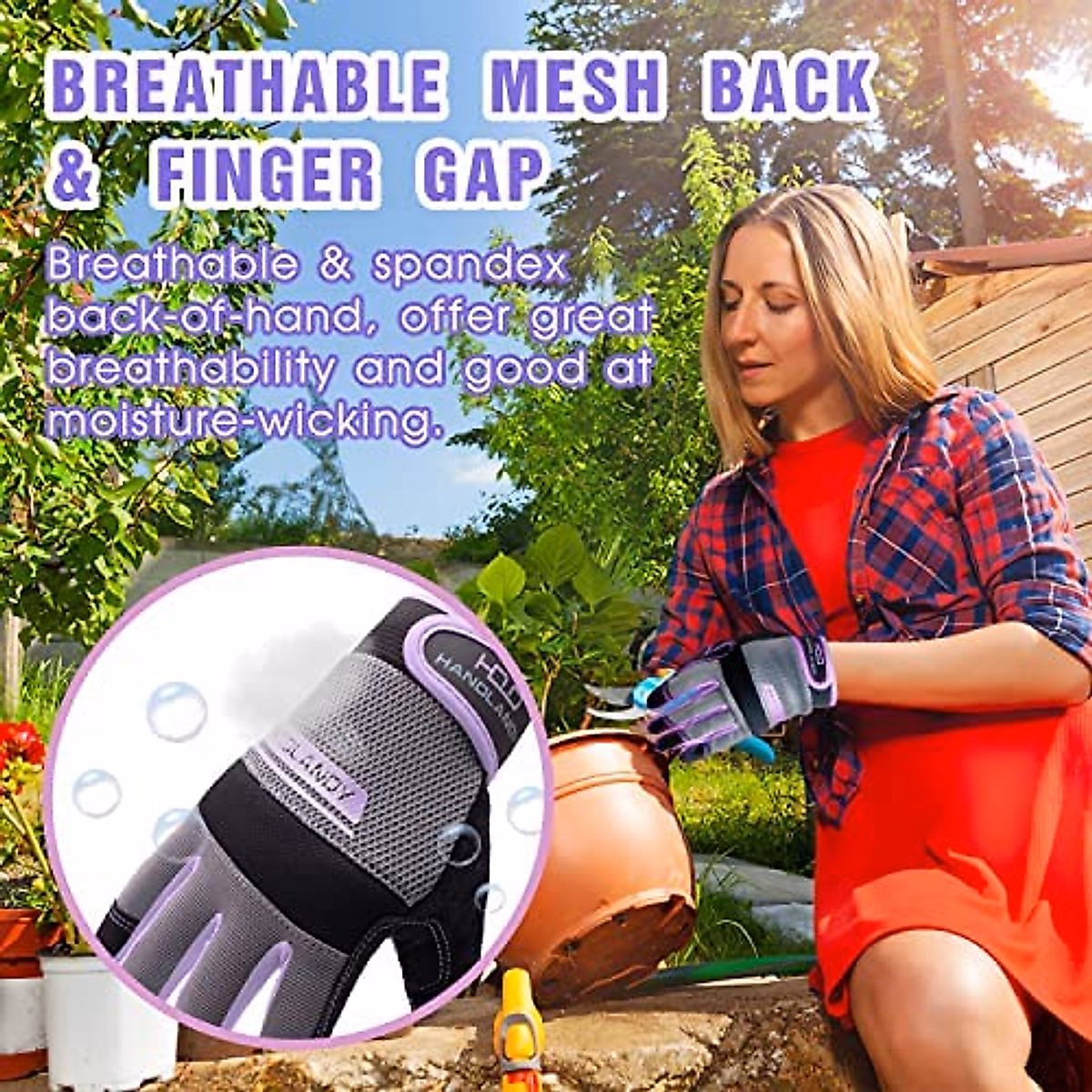 AIGEVTURE Utility Work Gloves Women, Safety Mechanic Working Gloves Touch Screen,Flexible Breathable Yard Work Gloves