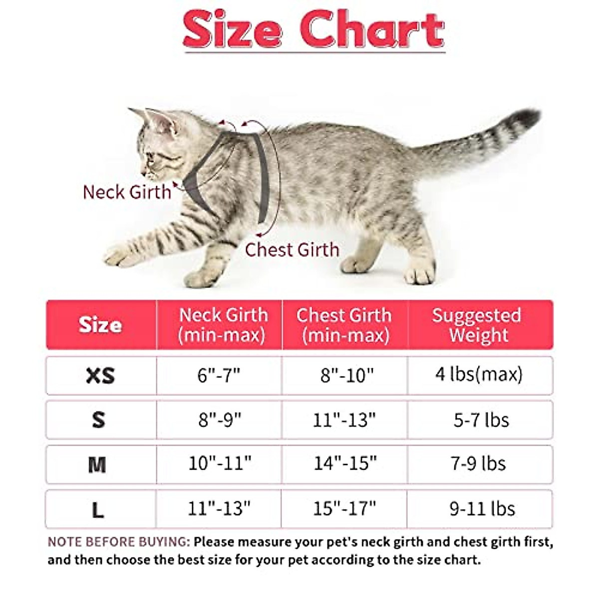 Cat Vest Harness and Small Dog Vest Harness for Walking, All Weather Mesh Harness, Cat Vest Harness with Reflective Strap, Step in Adjustable Harness for Small Cats (Red, XS)