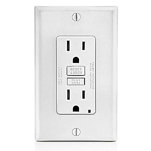 Leviton GFTR1-W Smartest Self-Test Smartlockpro Slim GFCI Tamper-Resistant Receptacle with LED Indicator, 15-Amp, 10 Pack, White