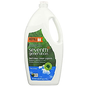 Seventh Generation 22724 Dishwashing Liquid, Natural, 50 oz., Free/Clear