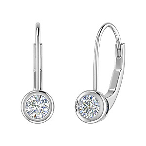 0.40 Carat Diamond Lever-back Drop Earrings in 14K White Gold