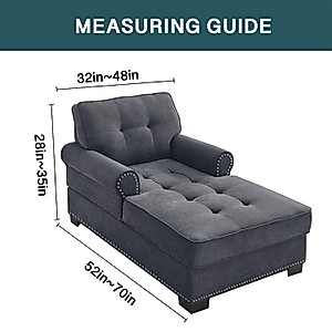 FantasDecor Chaise Lounge Cover Stretch Chair Lattice Slipcover with Armrests for Living Room Bedroom Double Arm Soft Jacquard Fabric Machine Washable, Beige