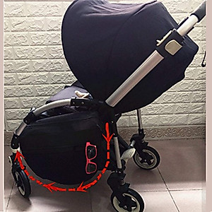 Insulated Universal Stroller Organizer, Stroller Side Sling Saddle Bag,Multiple Zipper Pockets for Bottle, Diaper, Phone, Toys, Baby Items - Fits All Strollers, Easy Installation