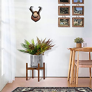 MoNiBloom 15 Inches Plant Stand, Bamboo Flower Pot Rack Shelf Holder for Indoor Outdoor Patio Garden Balcony Yard Living Room, Pot Not Included, Brown