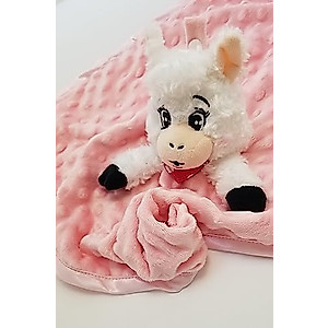 PICKY LLAMA Personalized Plush Stuffed Animal Snuggler Security Blanket 16 Inches (Personalized Pink Llama)