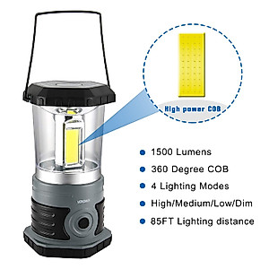 innofox LED Camping Lantern Battery Powered 1500 Lumen COB Camping Light 4*D Batteries(Included) Perfect for Camp Hiking Emergency Kit