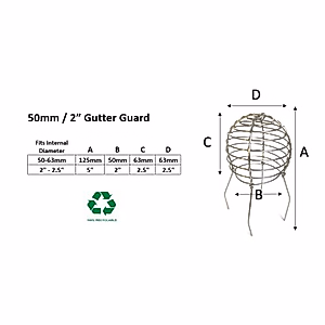 2 Inch Gutter Strainer - Stainless Steel - 4 Pack