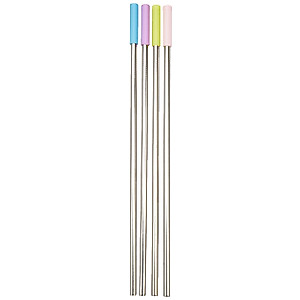 Polkadot Weasel Company Set of 8 Stainless Steel Straws, Silicon Tips, and 2 Cleaning Brushes (10.5 inch w/o travel container)