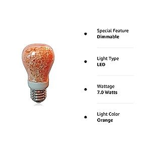 Himalayan Glow H1651B Natural Salt Bulb, Night Light, Amber Orange, 7 Watts