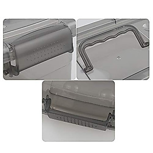 CadineUS 6-pack Plastic Grey Boxes, Storage Bins with Lids