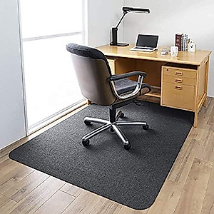 Office Chair Mat, aidoupetPrivateorder Opaque Office Desk Chair Mat for Hardwood Floors Chair Mat Floor Protector Desk Mat Multi-Purpose for Home 0.16" Thick 55"x35" Freely Cuttable (Black)