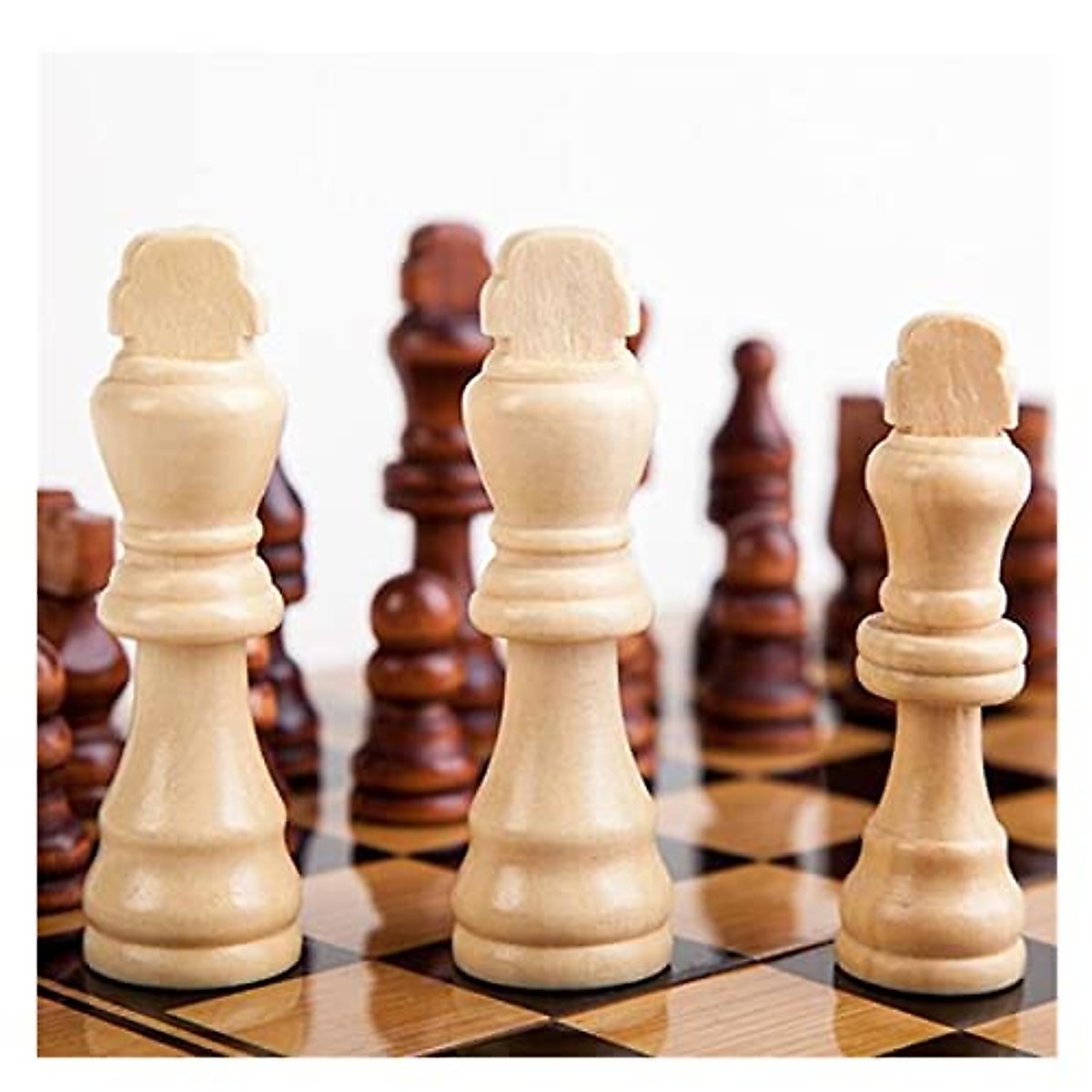 VONGAZ Chess Board Game Chess Set 13.3 Inch Wooden Chess and Checkers Set，Wooden Travel Chess Game Set Portable Chess Game Chess Game Set Chess Board Set
