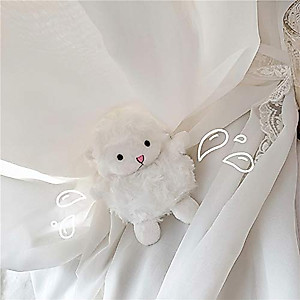 Rertnocnf Compatible with Earbuds Case Airpods 1 & 2, Kids Teens Girls Cute Plush White Sheep Wireless Earphone Protector Keychain
