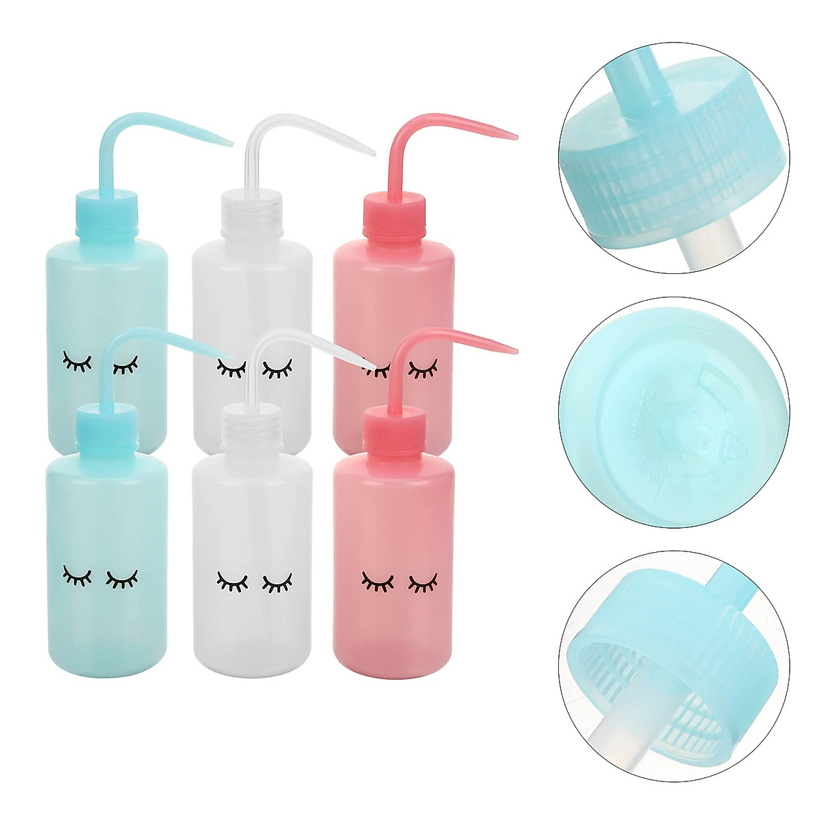 iplusmile Safety Wash Bottle 6pcs Plastic Squeeze Tattoo Washing Bottle Water Bottle Succulent Watering Rinse Bottle for Lab Tattoo Irrigation Supplies 250ml