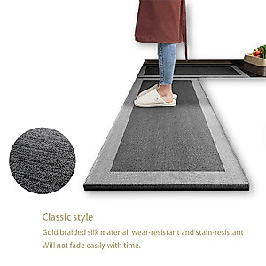 Kitchen Mat and Rugs Cushioned Kitchen mats,Non-Skid Waterproof Kitchen Rugs and Mats,Water and oil resistant washable and wipeable ，Ergonomic Comfort Standing Mat for Kitchen