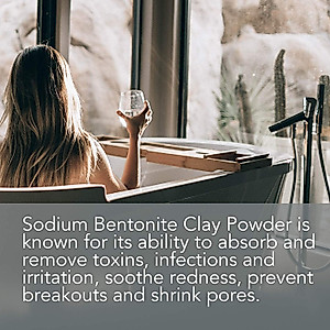 Pure Body Naturals Bentonite Clay Powder for DIY Detox Body & Face Mask, Pure Indian Healing Clay for Deep Pore Cleansing and Armpit Detox for Women, (8.0 oz)