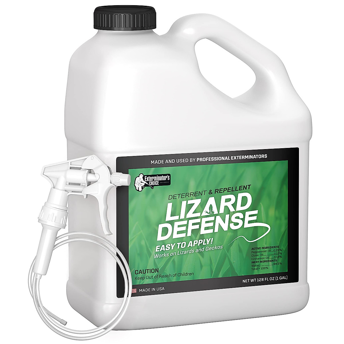Exterminators Choice - Lizard Defense Repellent Spray - Non-Toxic Deterrent for Pest Control - Repels Lizards and Geckos - Easy to Use - Safe for Kids and Pets (1 Gallon)