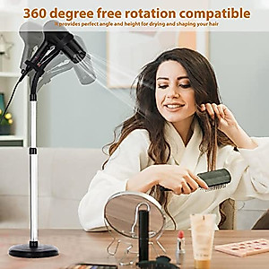 Hair Dryer Stand, Adjustable Blow Dryer Stand 360 Degree Rotating Hair Dryer Holder Hands-Free Hair Dryer Holder Countertop for Bathroom