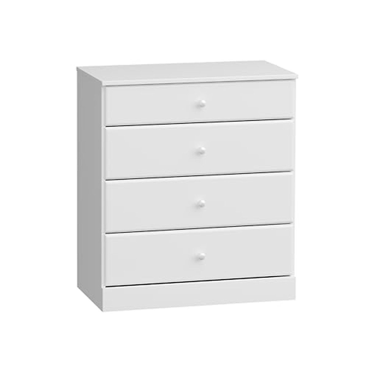 Prepac Astrid Simplistic 4-Drawer Dresser for Bedroom, Functional Bedroom Dresser Chest of Drawers 18.25" D x 30" W x 34" H, White, WDBR-0401-1