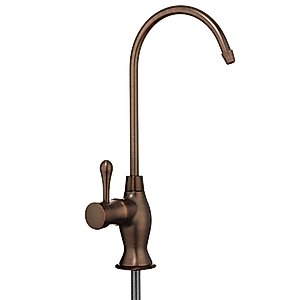 Brondell - Water Filter Faucet in Antique Bronze with LED Filter Change Indicator for 12 Month Water Filtration Systems, Sink Faucet for Drinking Water - Classic Style in Antique Bronze