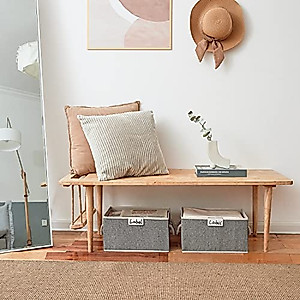 LoforHoney Home Bundle- Storage Bins with Lids Dark Gray Large 4-Pack, Storage Bins with Cotton Rope Handles Dark Gray Large 2-Pack