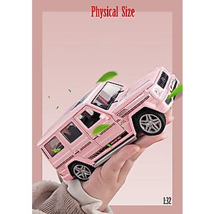 iLooboo Alloy Collectible Pink Benz G65 AMG Toy Vehicle Pull Back Die-Cast Car Model with Lights and Sound
