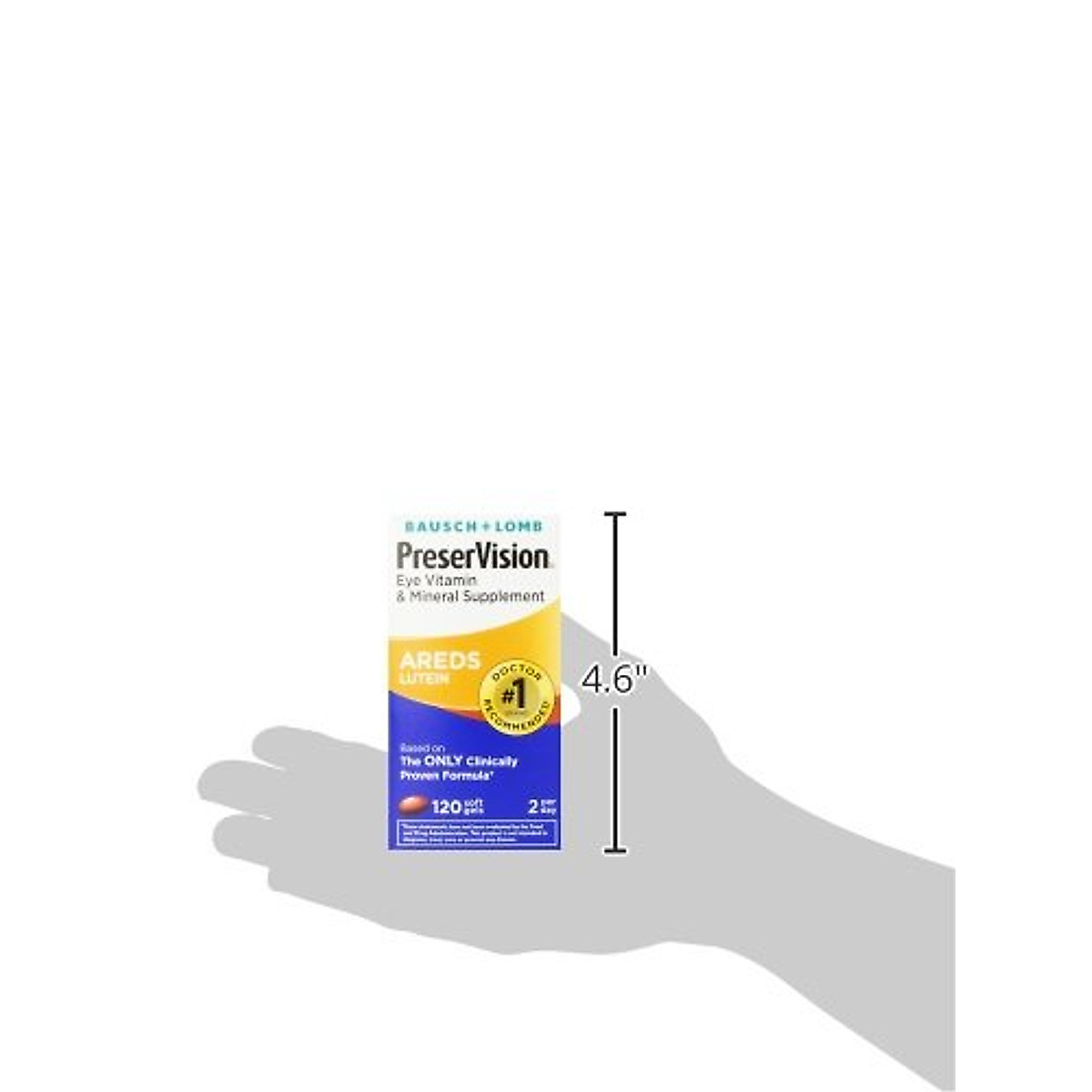 Bausch + Lomb PreserVision AREDS Eye Vitamin & Mineral Supplement, 120 Count Bottle (Soft Gels)