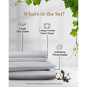 600 TC Luxurious Light Gray RV King Sheets 72 x 80, 100% Egyptian Cotton RV Sheets, 4 Piece RV Bed Sheets Set, Ultra Soft Camping Sheets for RV Mattress, 16" Deep Pocket Sheets for RV Bed