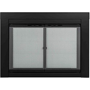 Pleasant Hearth AN-1010 Alpine Fireplace Glass Door, Black, Small
