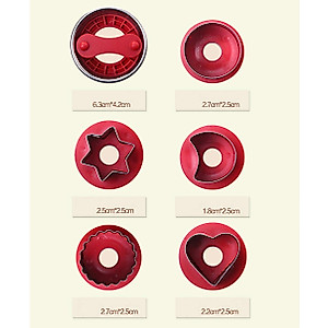 VolksRose Vegetable Fruit Cutters Shapes Set, 6-Pack Linzer Cookie Cutters Stainless Steel, Hollow Sauce Jam Filled Torte Mold Christmas Tool Cake DIY Mousse, Donuts, Fondant and Fruit