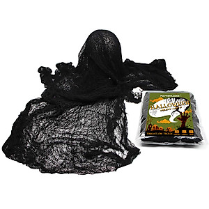 FATHER.SON Halloween Creepy Cloth Decorations Decor Halloween Party Decorations Outdoor Indoor.(6.8ft x 315" Black)