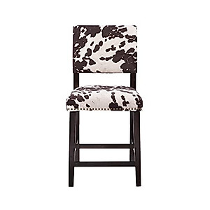 Linon Udder Madness Corey Counter Stool, 19"W x 22.25"D x 38.75"H, Manhattan Stain