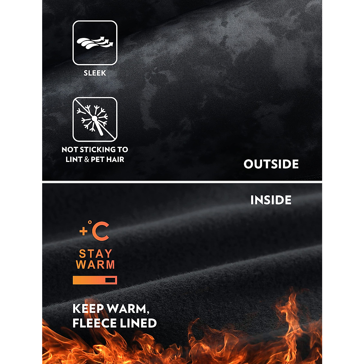 CRZ YOGA Womens Thermal Fleece Lined High Waisted Leggings 24 Inches - Workout Winter Warm Thick Tights Soft Yoga Pants Tie Dye Smoke Ink Medium