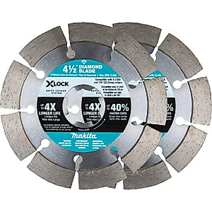 Makita E-07200 X-LOCK 4-1/2" Segmented Diamond Blade for Masonry Cutting, 2/pk