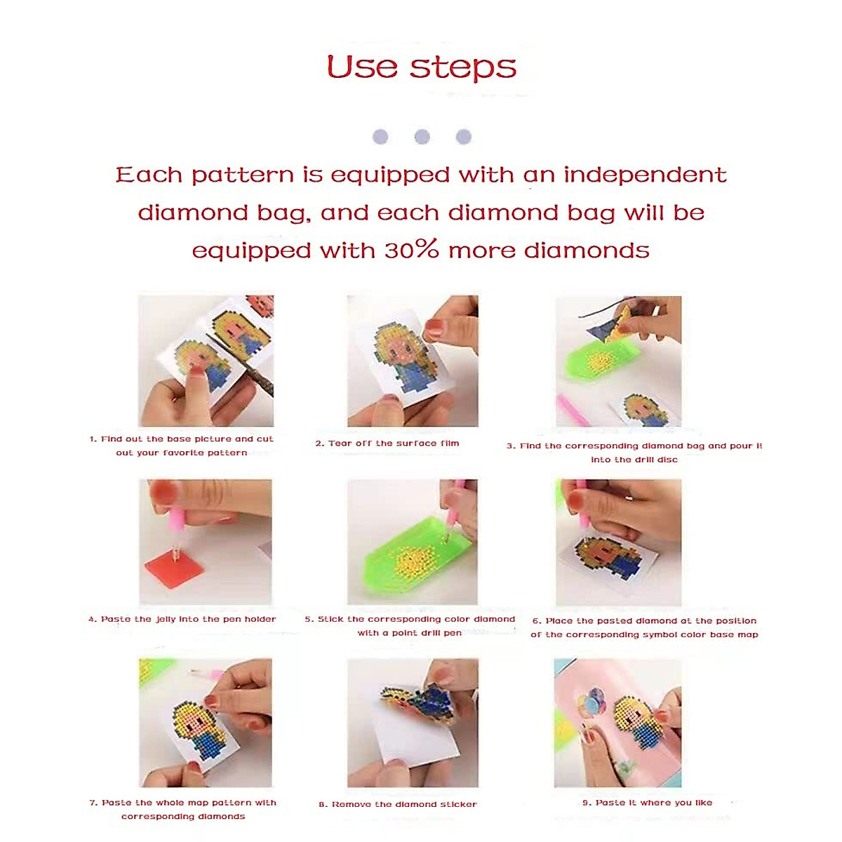 24pc 5D Diamond Painting Kits for Kids, DIY Animals Diamond Painting Stickers, Handmade Digital Diamond Arts Craft Mosaic Stickers, Suitable for Children Aged 4-12(B-Animation)