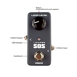 Mini SOS Looper Pedal Portable Guitar Effect Pedal/KOKKO/FLP2, not including power adapter