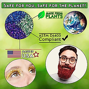 Extra Fine Biodegradable Glitter for Body Decoration, Cosmetics, Crafts, DIY Projects. Made from Plant Cellulose, Earth Friendly (1/4 Ounce, Bronze)