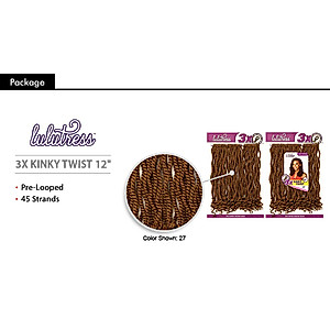 Sensationnel Lulutress Synthetic Crochet Braid - 3X KINKY TWIST 12" (SM1B/BG)