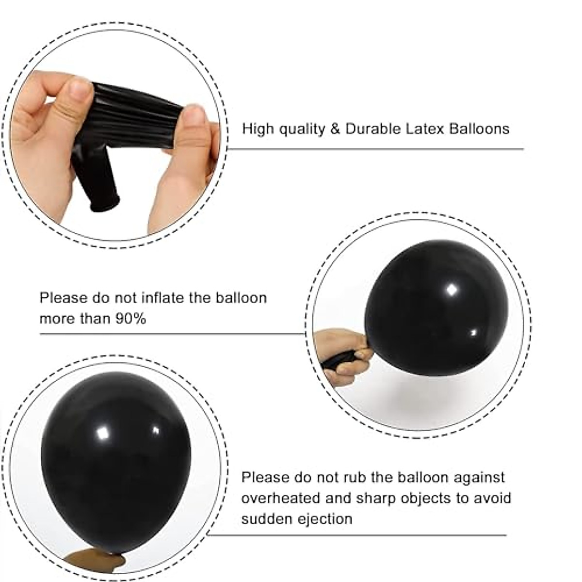 YMSZ Black and Gold Balloons, 67pcs 12 Inch Metallic Gold and Black Balloons for Birthday, Retirement, Graduation, New Year's Eve Party Decorations