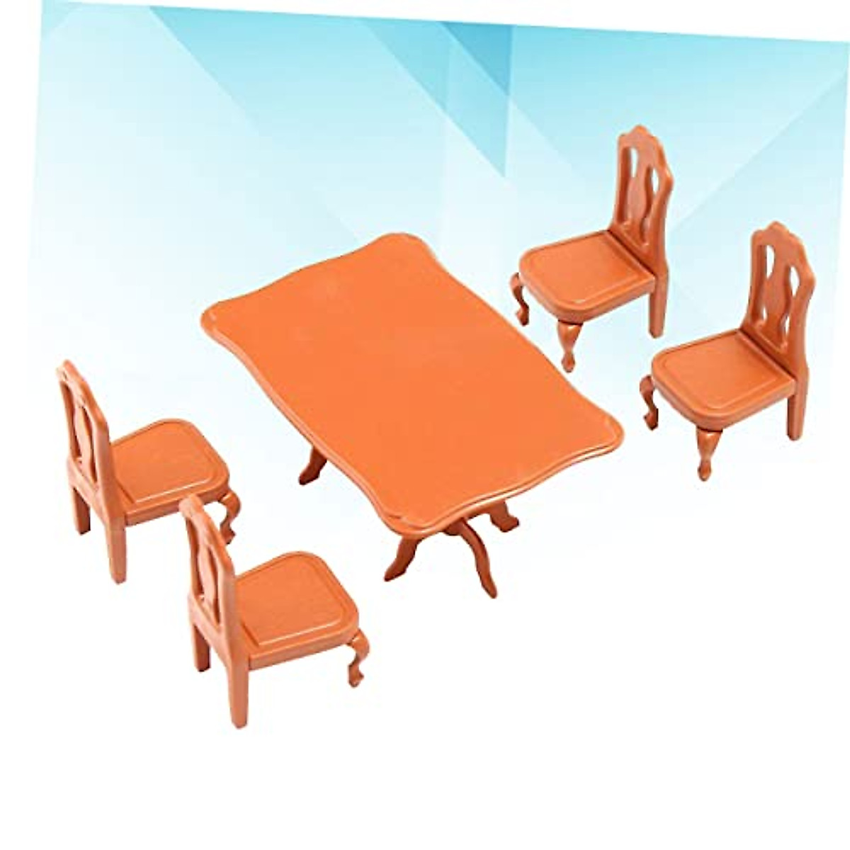 SAFIGLE 1 Set/5pcs Toddler Table and Chairs Kids Desk Chairs for Girls Kids Chairs for Table Mini Table and Chair for Toddler Kids Mini Table and Chairs Kids Resin Table and Chairs Brown