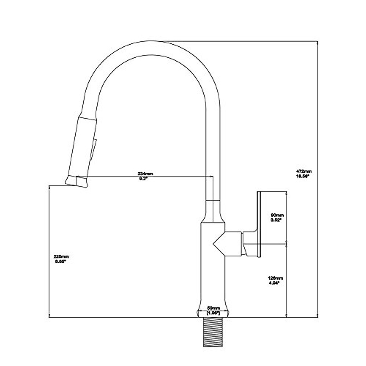 Kitchen Faucet Beelee 18"Commercial Style High Arc Pull Down Kitchen Sink Faucets, Single Handle Pull Out Sprayer Solid Brass Chrome and Painting White Kitchen Faucet