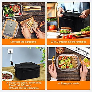 Food Warmer Lunch Box - 110V Portable Oven Lunch Box Warmer Portable Mini Microwave Personal Portable Oven Food Warming Tote Electric Lunch Box in Office Work Travel (110V)