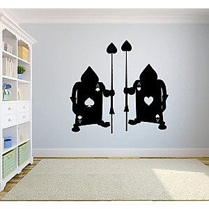 Playing Cards Guards Alice in Wonderland Cartoon Wall Sticker Art Decals for Girls Boys Room Bedroom Nursery Kindergarten House Fun Home Decor Stickers Wall Art Vinyl Decoration Size (20x20 inch)