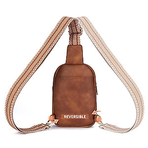 BOSTANTEN Small Sling Bag Crossbody Bags for Women Crossbody Trendy Purse Leather Chest Bag, Brown